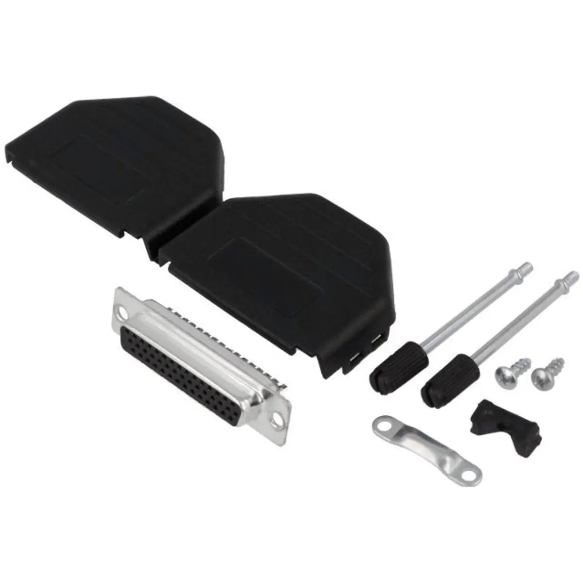 Ficha D-Sub HD44 pinos fêmea - para soldar em cabo com capa de plástico ...
