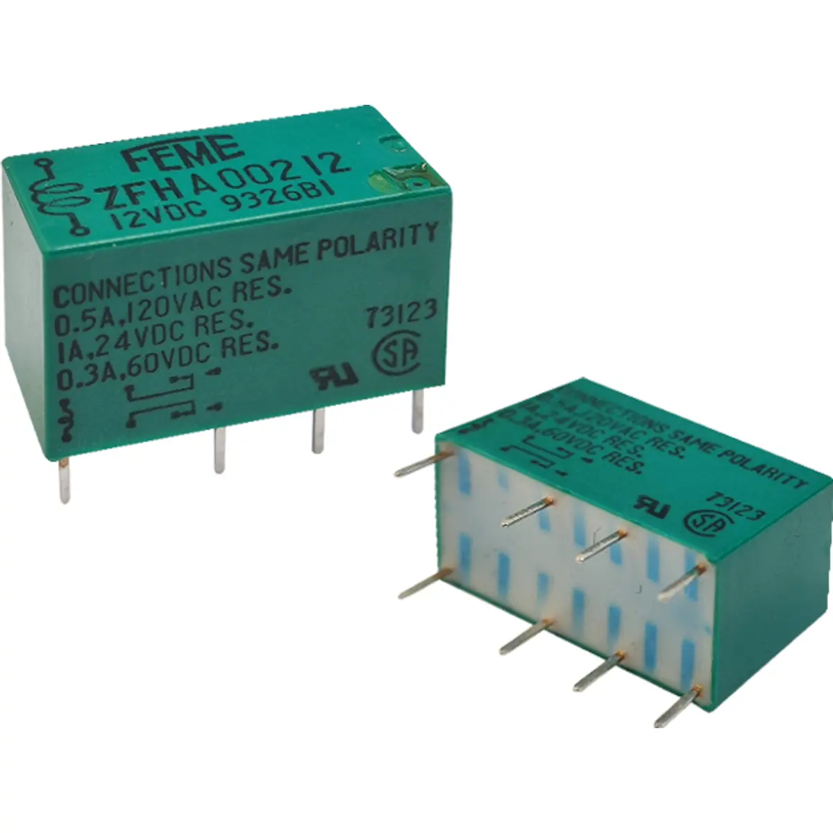 Relé 12VDC 1A DPDT (8 pinos) - FEME ZFH A 002 12 — Mauser