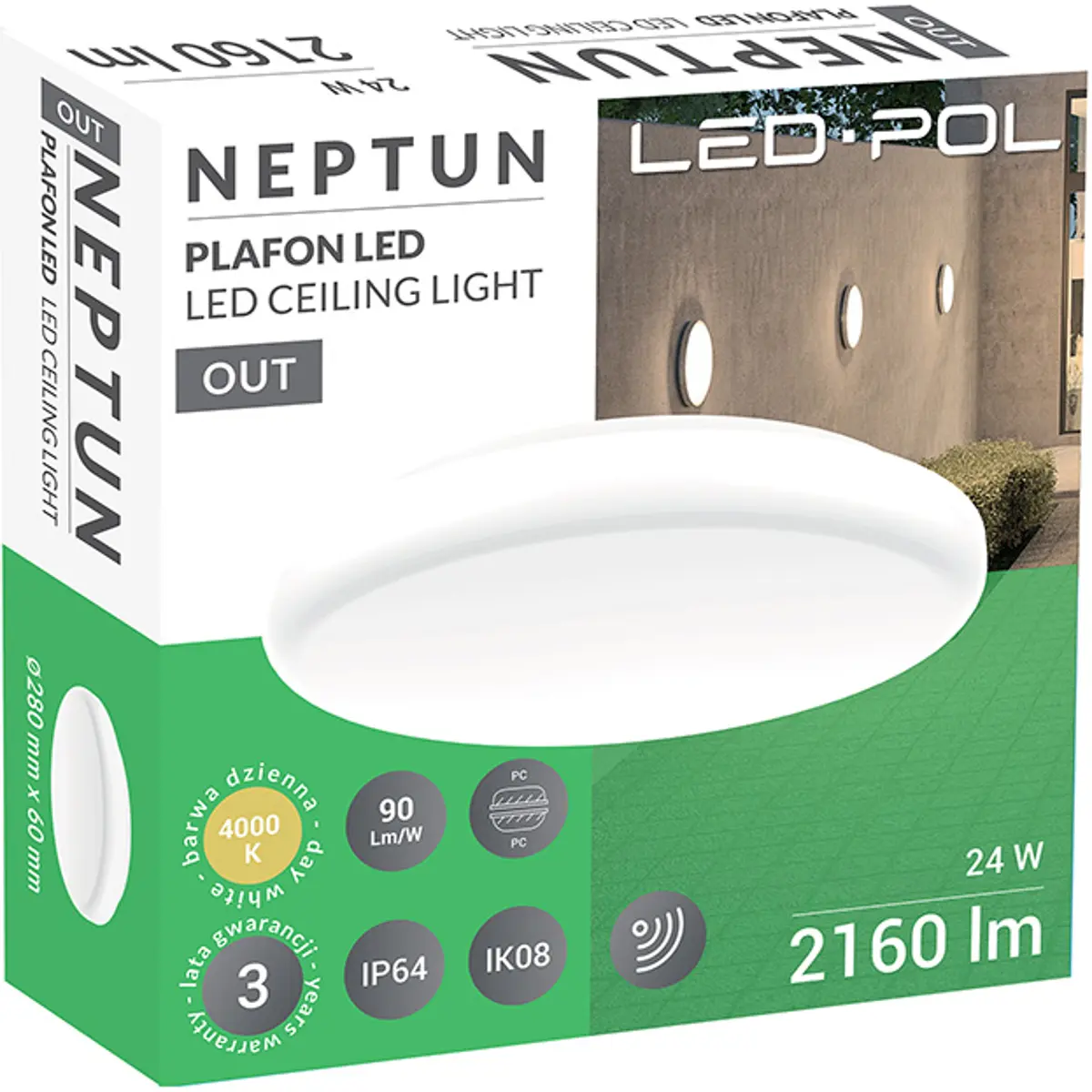 LED POL ORO-NEPTUN-24W-DW-MIC - Plafon LED 230VAC 24W 4000K 2160lm ...
