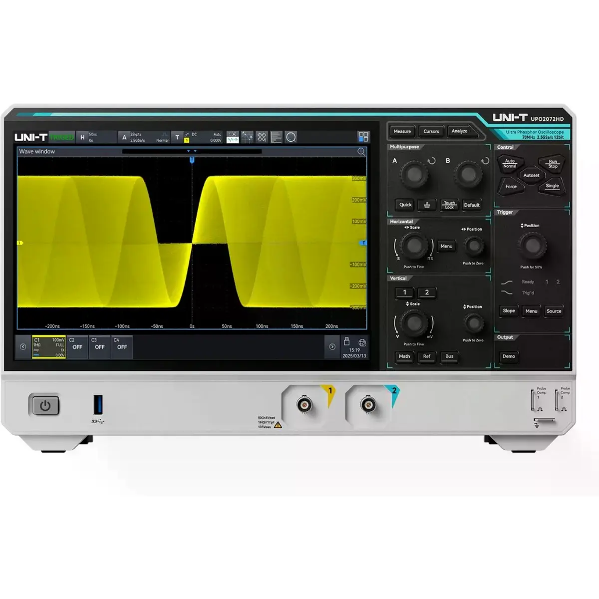 Uni-T UPO2072HD - Osciloscópio digital de alta resolução 70MHz com 2 ...