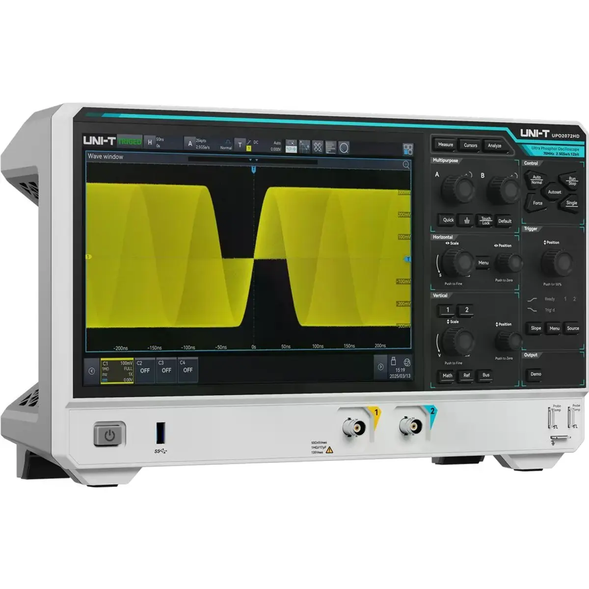 Uni-T UPO2072HD - Osciloscópio digital de alta resolução 70MHz com 2 ...