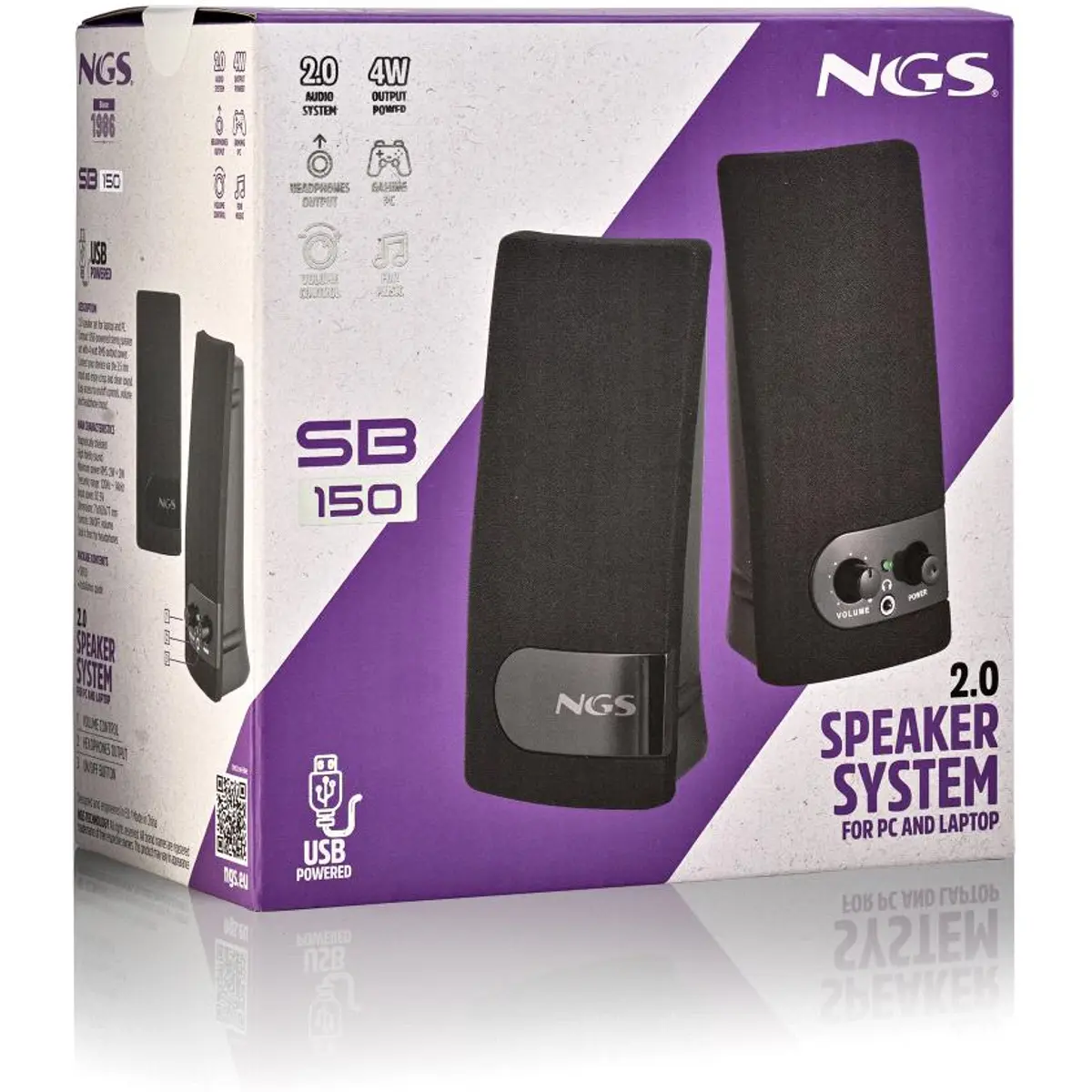 NGS SB150 - Colunas de computador 2.0 4W Jack 3.5 USB — Mauser