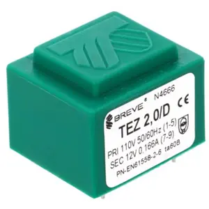 Transformador encapsulado para PCB 110VAC 12V 2VA — Mauser
